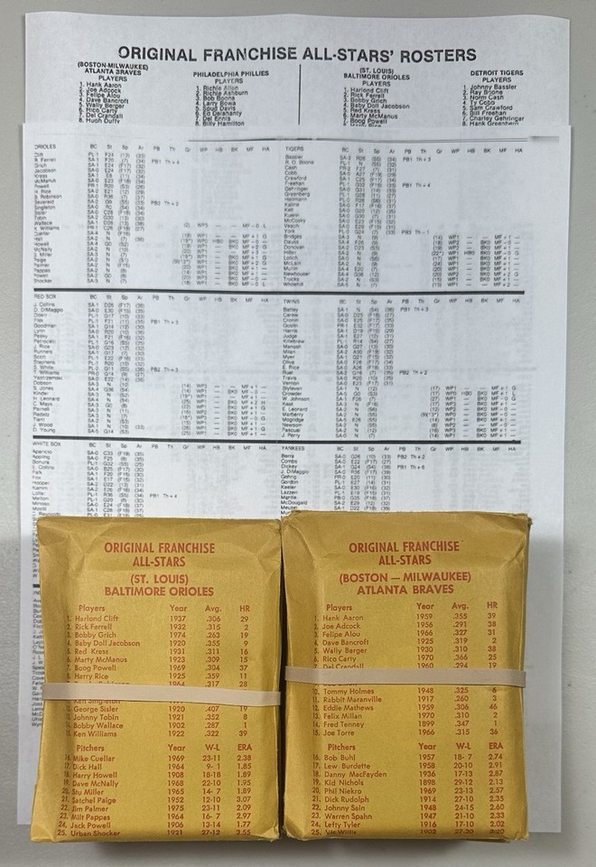 APBA Baseball Original Franchise All Stars OFAS Complete Set w/MG ...