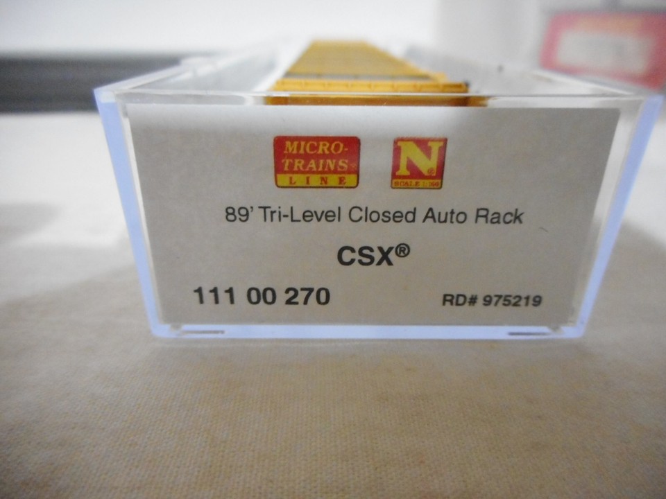 Micro-Trains 111 00 270 N-Scale CSX 89' Tri-Level Enclosed Autorack ...