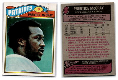 1977 Topps #272 Prentice McCray EXMT/NM - New England Patriots | eBay