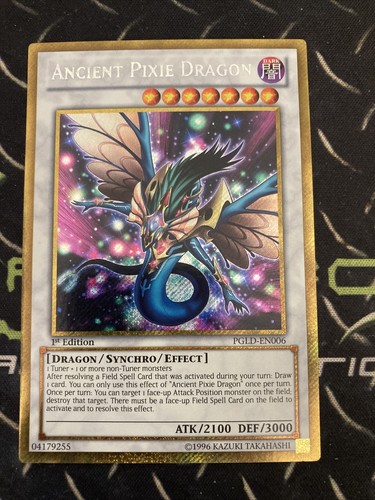 Yugioh Ancient Pixie Dragon PGLD-EN006 Gold Secret Rare 1st Edition NM ...