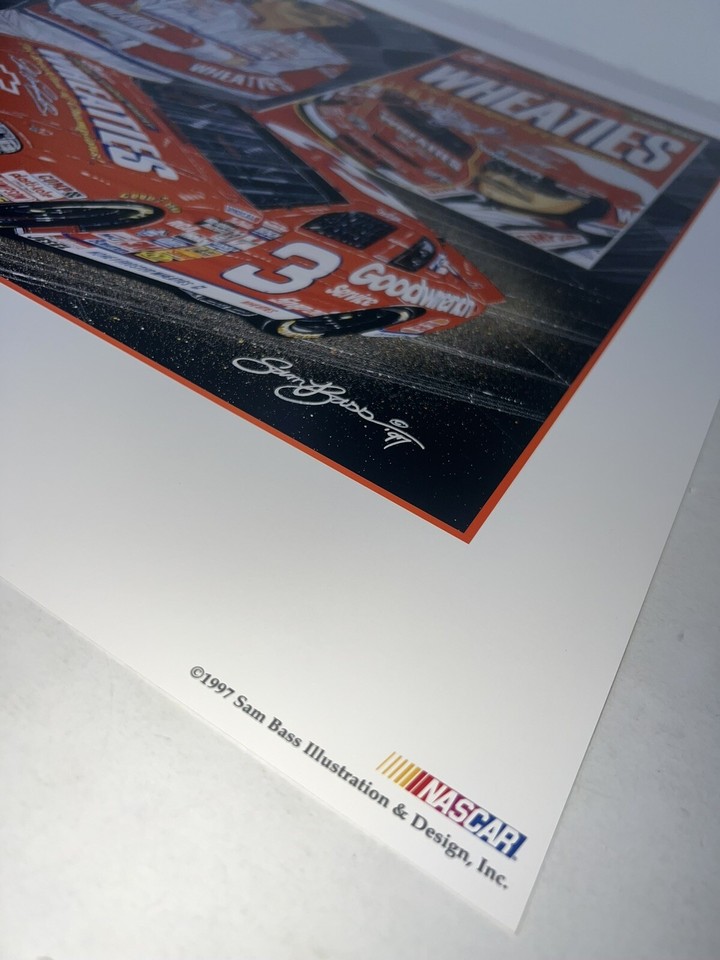 Dale Earnhardt Sr Autographed Sam Bass signed 24" X 27" Print - COA ...