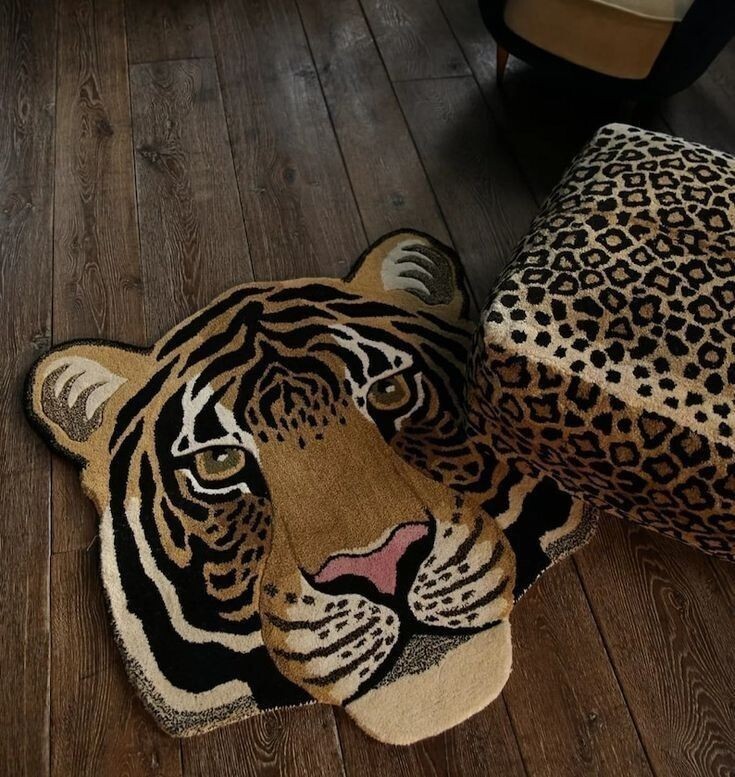Handmade Tiger Head Rug –Fierce & Cozy Statement Piece | Tufted Animal ...
