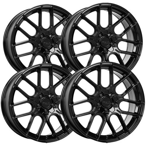 (Set of 4) Katana Racing KR04 18x8 5x108/5x4.5" +40mm Gloss Black ...