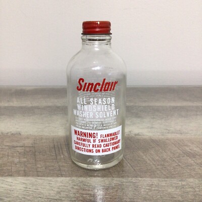 SINCLAIR Windshield Washer Solvent Empty Glass Bottle Sinclair Refining ...