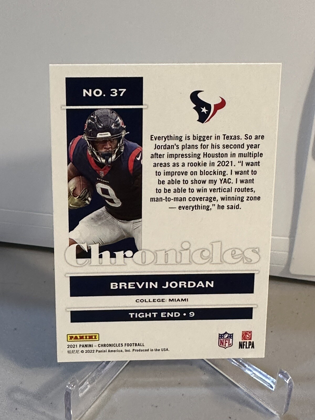 BREVIN JORDAN 2021 Chronicles ROOKIE Card!! HOUSTON TEXANS Pink ...