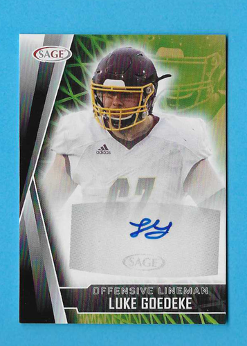 2022 SAGE High Series - Autographs Luke Goedeke #A-LG2 Black (AU, RC ...
