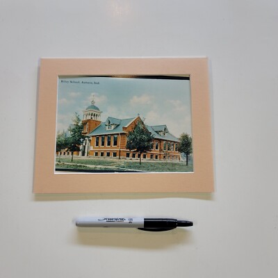 Riley School Auburn Dekalb County Indiana VTG Matted Litho Print | eBay