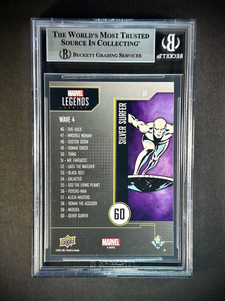 2021 Upper Deck Marvel Legends Series Wave 4 SILVER SURFER #60 BGS 9 ...