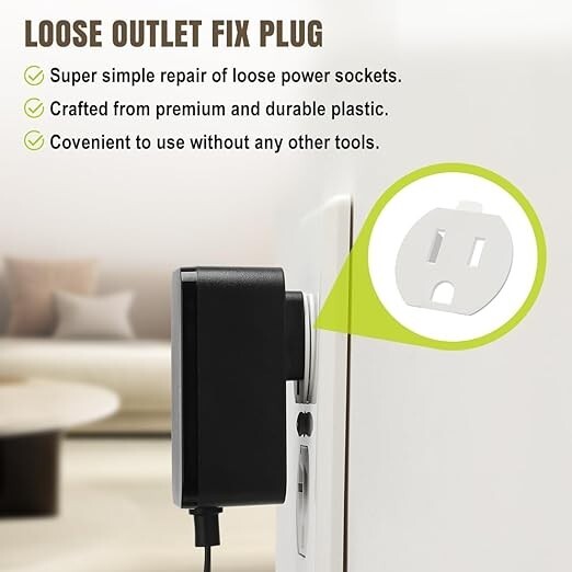 Loose Outlet Plug Fix, 12 Pack Plastic Snug Plug Socket Secured ...