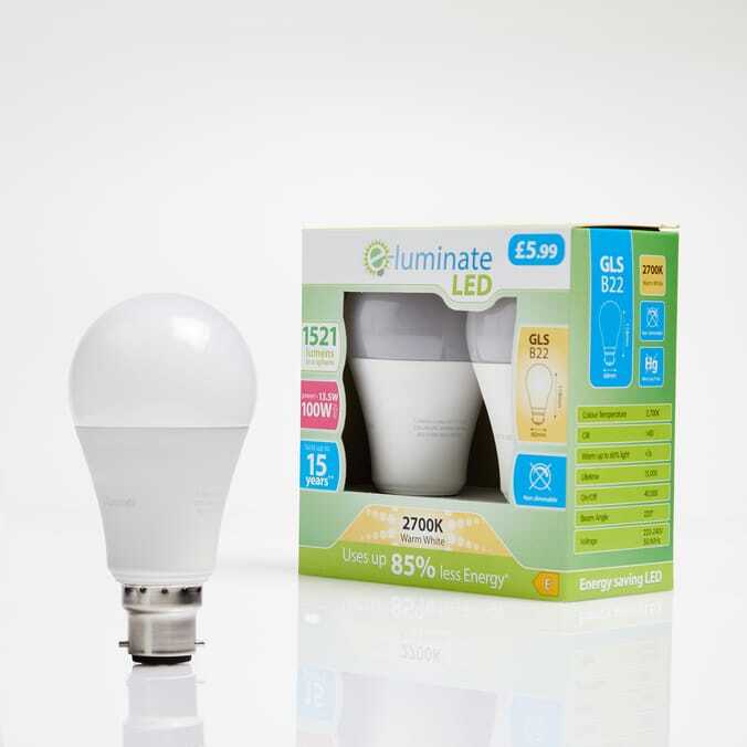 E-Luminate LED Candle B22 Warm White Light Bulb 2 Pack - 1521 Lumens ...