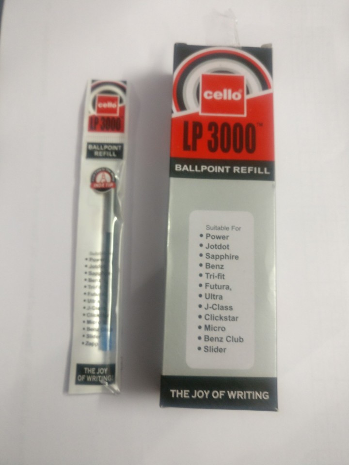 100 Cello LP 3000 BALL Pen Refill | BLUE | CELLO Power |Jotdot ...