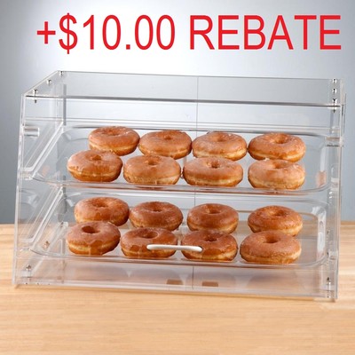 2 Tray Bakery Display Case Front and Rear Doors DONUTS Convenience ...