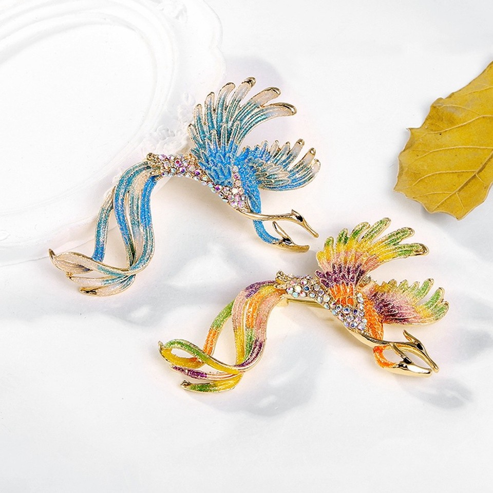 Enamel Phoenix Bird Brooches for Women Men Beauty Bird Party Office ...