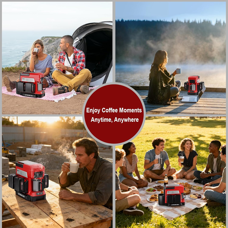 Cordless Portable Coffee Maker for Milwaukee M18 Battery - Perfect for ...