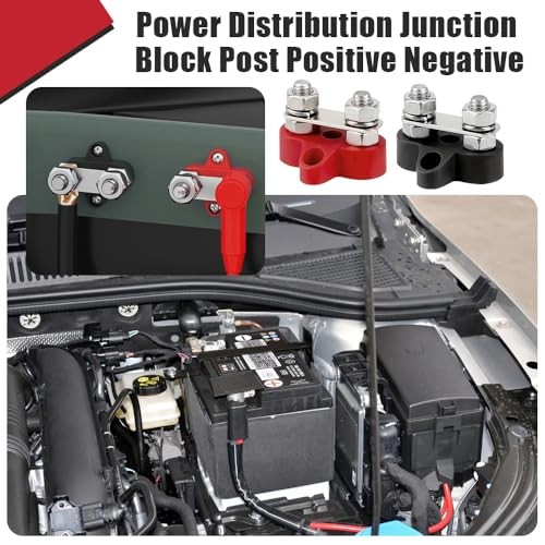 2PCS Bus Bar 12V 200A Battery Power Distribution Block, Car Double Head ...