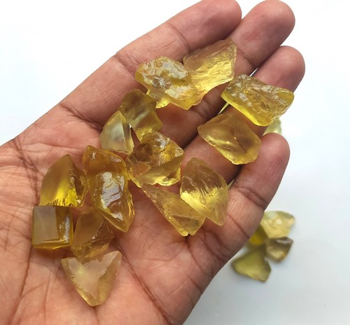 10PCs Natural Lemon Quartz Rough Stone, 10 to 12mm Yellow Raw jewelry ...