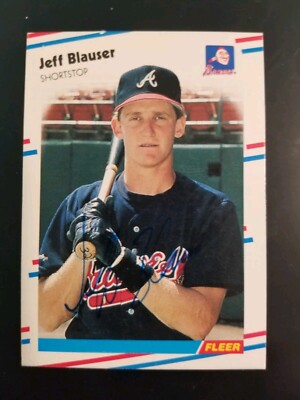 1988 Fleer #533 Jeff Blauser Rookie Signed Auto Atlanta Braves | eBay