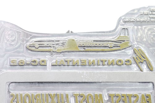 Continental Airlines Photoengraver Plate Wichita Kansas Tulsa Travel Ad ...