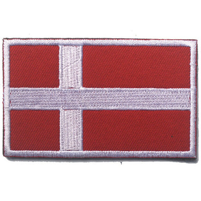 DENMARK FLAG DANISH FLAG DANES DK DNK FLAG BADGE EMBROIDERED HOOK PATCH | eBay