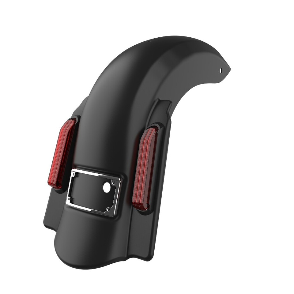 UNPAINTED Dual Uncut Dominator Extended Stretched Rear Fender Fits ...