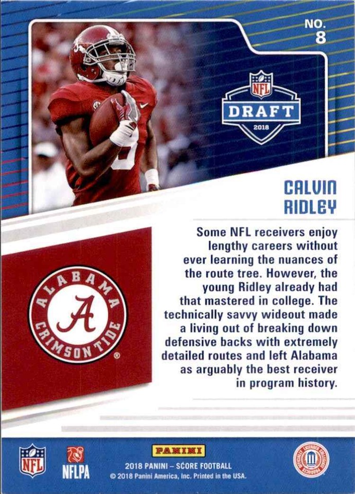 2018 Score Draft Calvin Ridley Rookie #8 | eBay