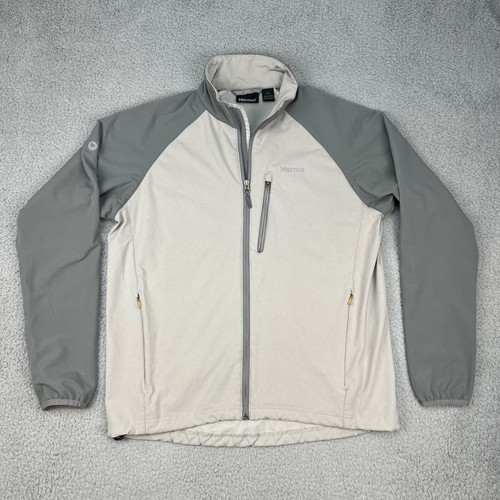 MARMOT Jacket Mens Large Gray Windbreaker Full Zip Lightweight Stretch ...