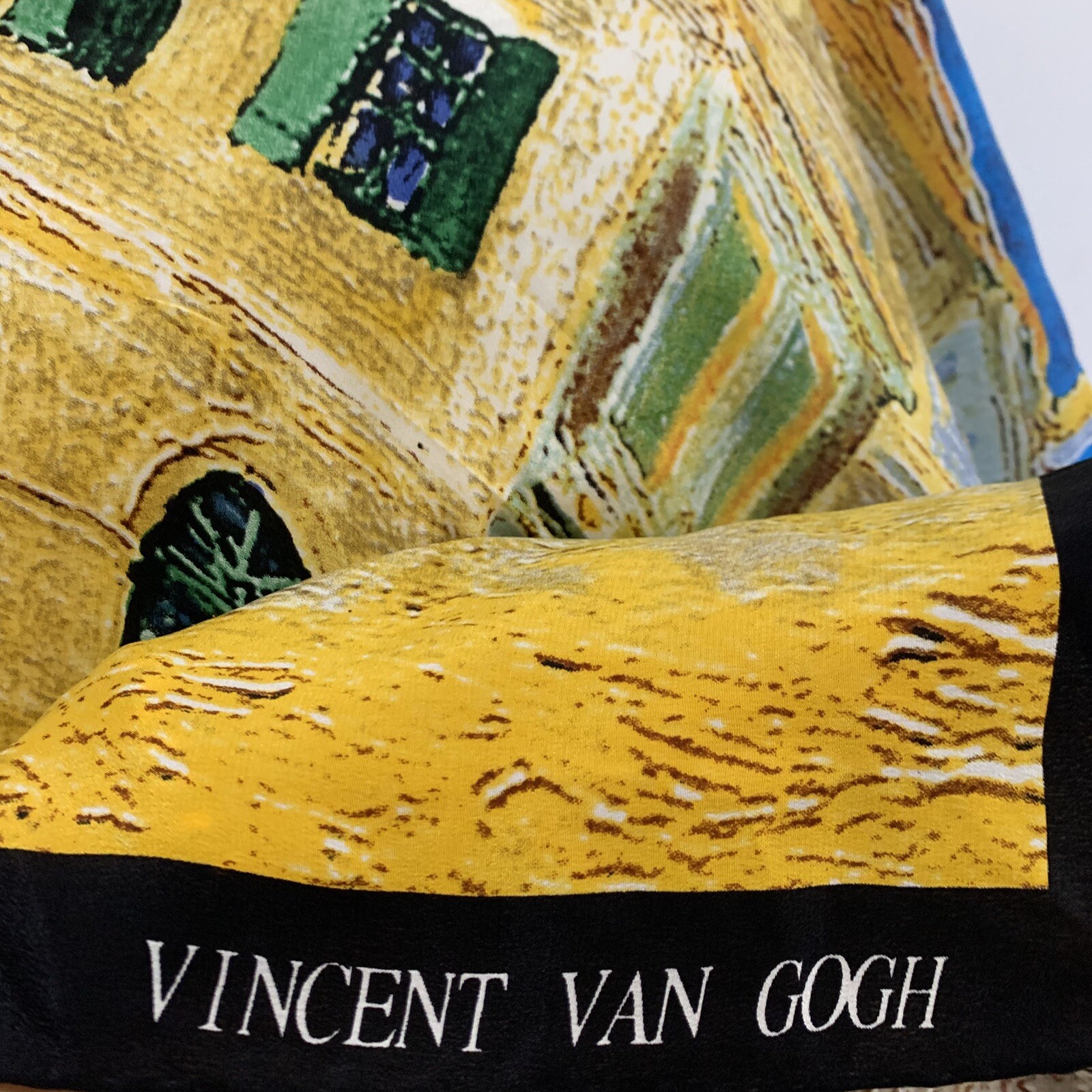 VINCENT VAN GOGH CAMOUFLAGE YELLOW SQUARE silk scarf … - Gem