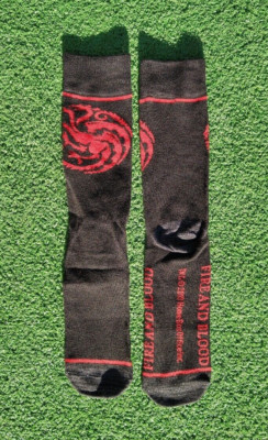Fire and Blood Targaryen Dragon Crest Logo HBO Graphic Crew Adult Socks ...