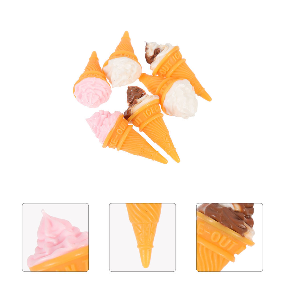 6 Pcs Toys for 7-9year Girl Mini Ice Cream Cones Pretend Play Fake ...