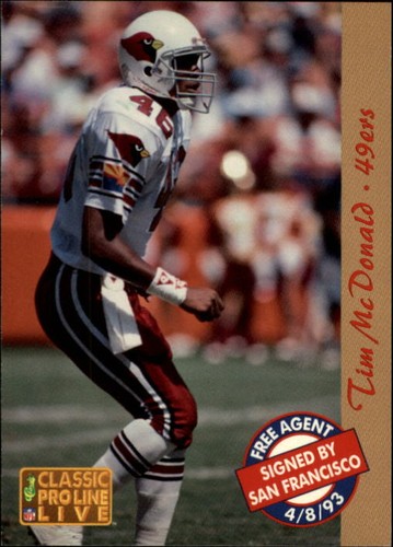 1993 Pro Line Live Football Card #247 Tim McDonald | eBay