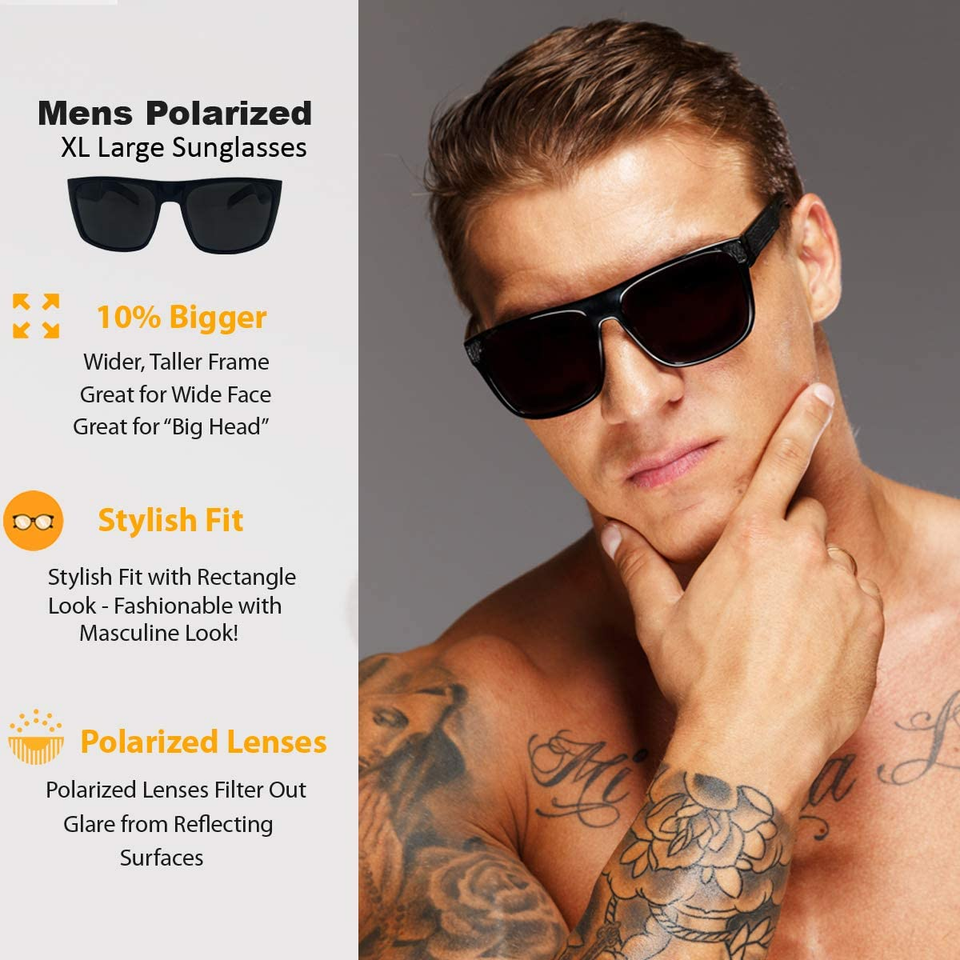 Grinderpunch 2 Pack XL Polarized Men'S Big Wide Frame Sunglasses ...
