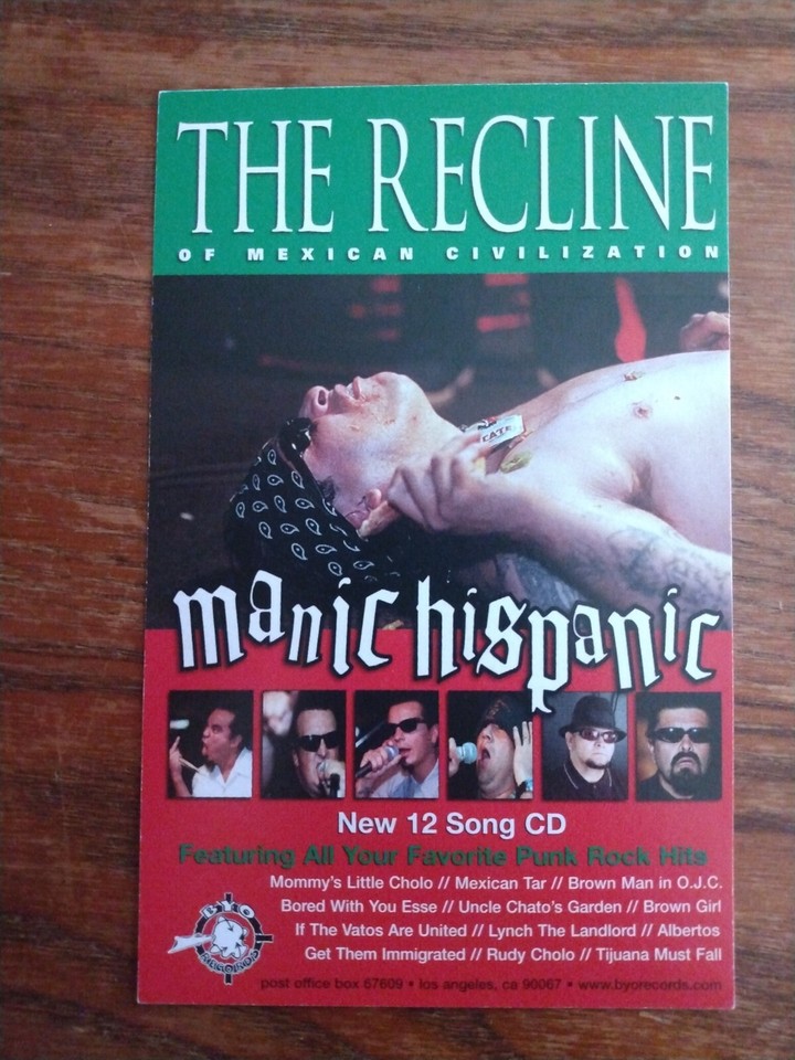 Manic Hispanic Sticker Punk Recline Of Mexican Civilization Cadillac ...