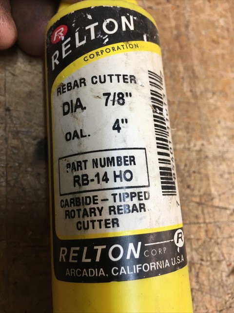 1 of Relton Rb-14 HO 7/8" X 4" Carbide Tipped Rotary Rebar Cutter for ...