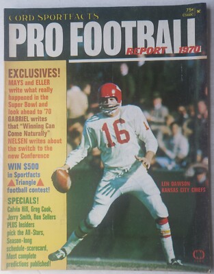 1970 Cord Sportfacts Pro Football Report Magazine Len Dawson KC Chiefs ...