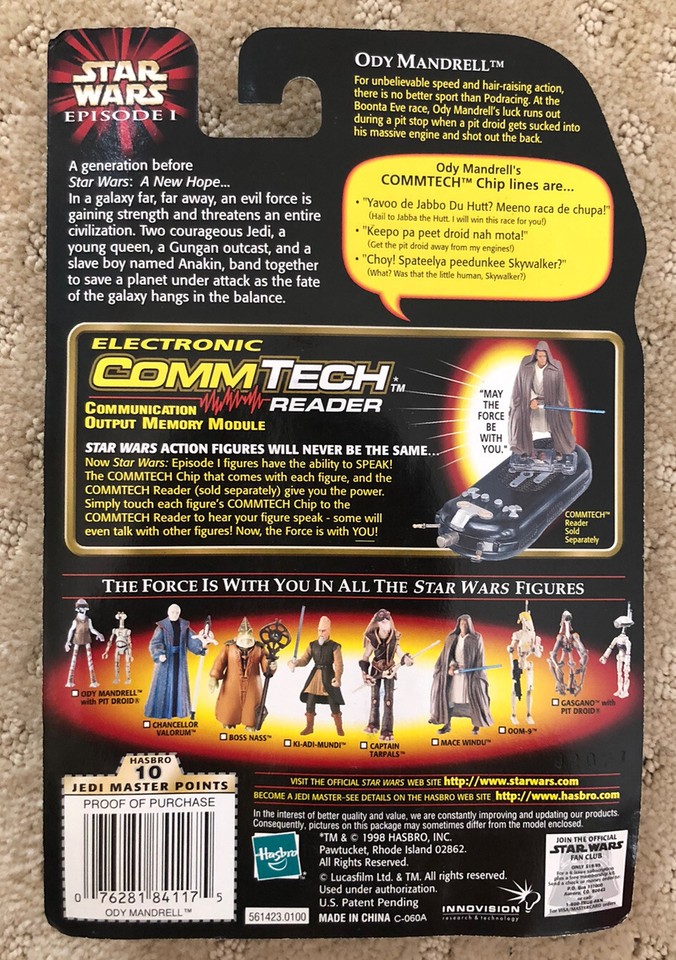 Star Wars Episode 1 Ody Mandrell with Otoga 222 Pit Droid 1998 Hasbro ...