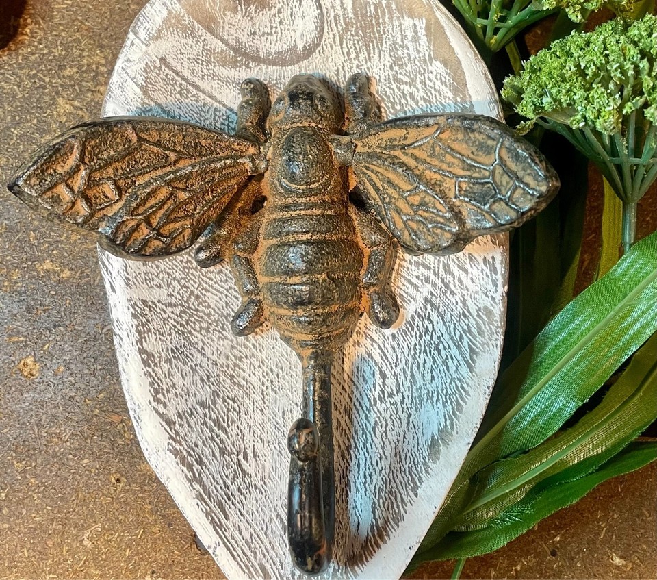 Bumble Bee Vintage Hand Forged Cast Iron Handcrafted Towel Coat Key ...