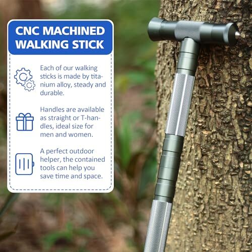 Tactical Walking Stick CNC Machined Aluminum Tactical Cane With Tools ...