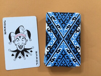 Vintage PLAYING CARDS 70’s Blue Black White X Tessellation | eBay