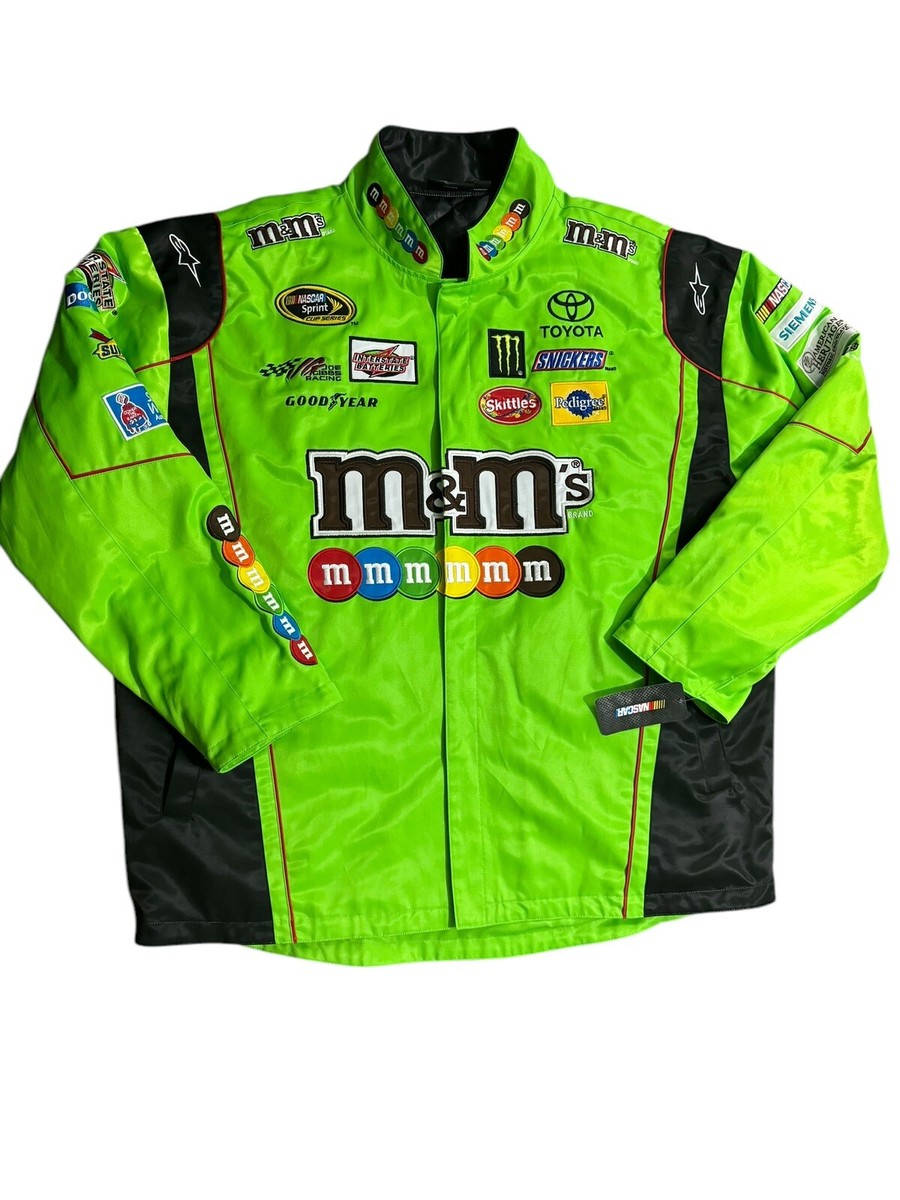New Kyle Busch New Green M&Ms Full-Snap Jacket Men's Size New Kyle Busch New Green M&Ms Full-Snap Jacket Men's Size