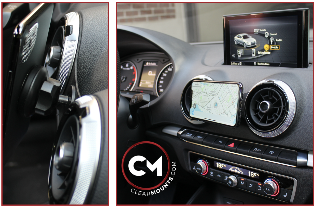 Clearmounts Swivel Magnetic & Cradle Cell Phone Holder - Audi A3 2013 ...