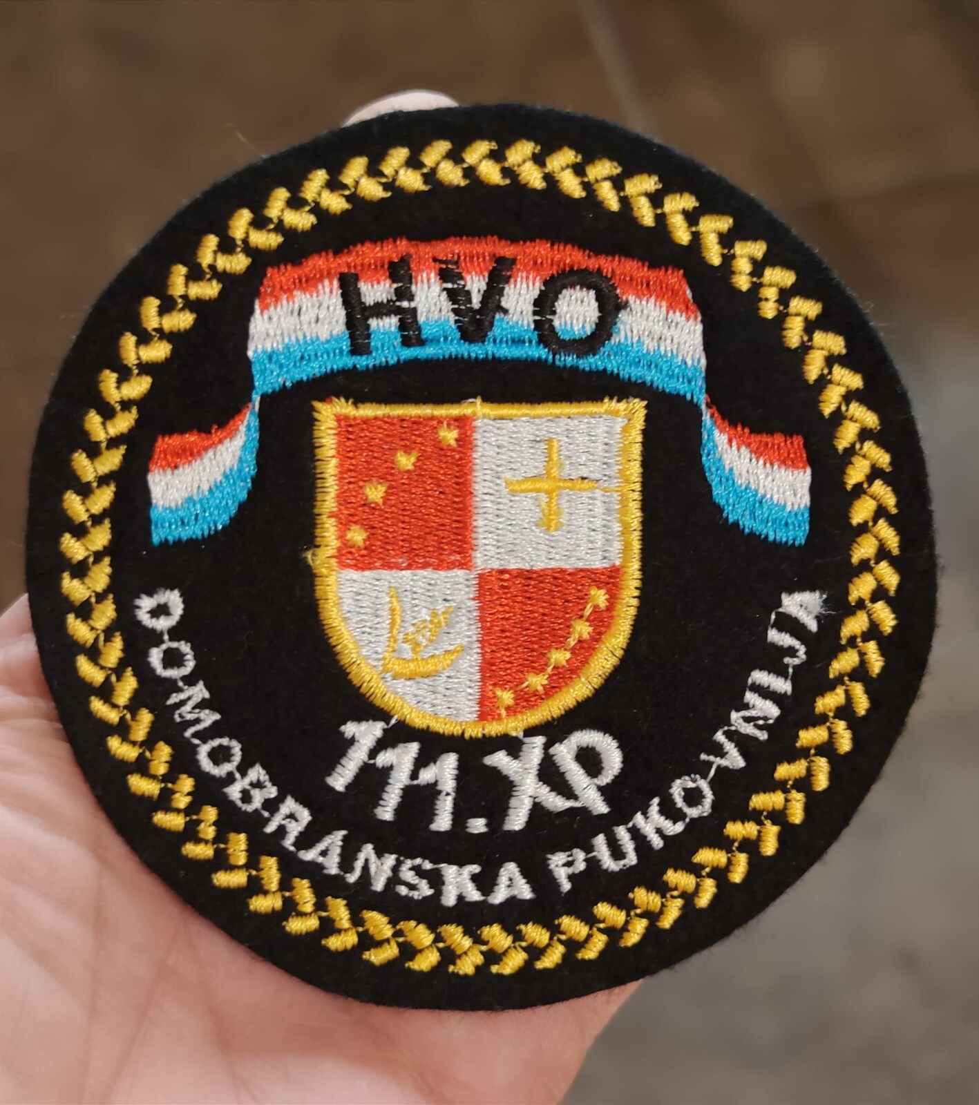 🔴CROATIA ARMY HVO 111 XP DEFENSE REGIMENT,ZEPCE, rare embroidered type ...