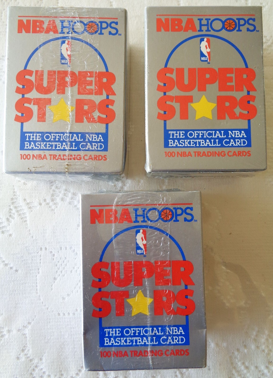 Lot of 3 Boxes: 1990 HOOPS SUPERSTARS Each SEALED with 100 Card Complete Set | eBay