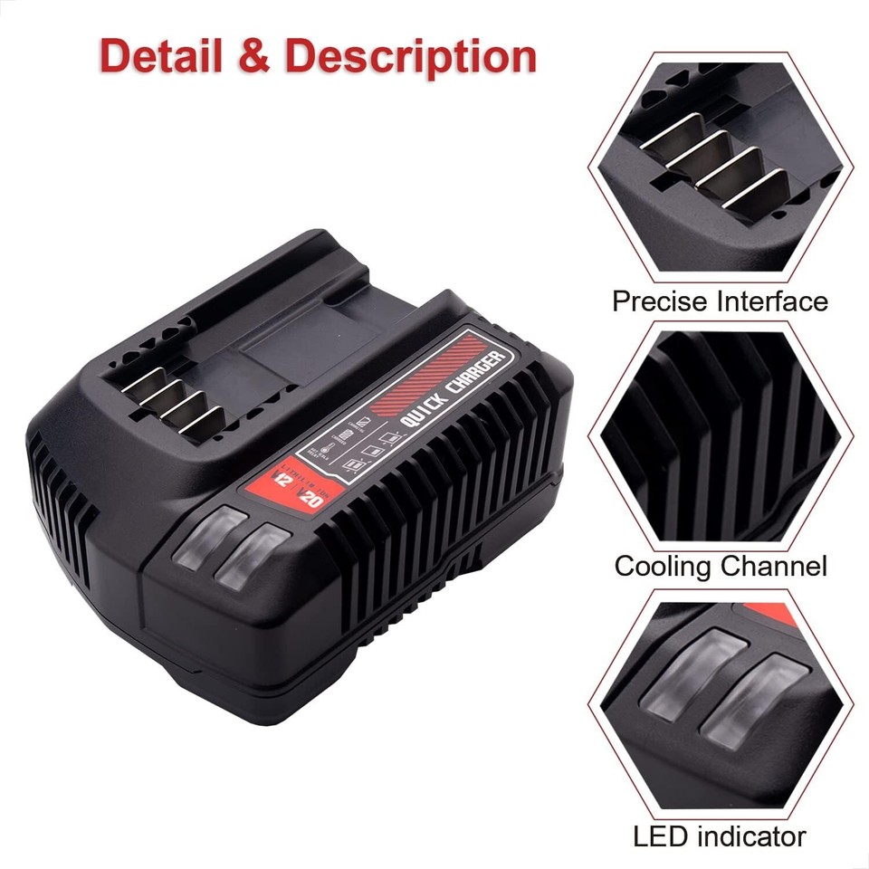 8.0Ah 20V For Craftsman V20 20 Volt MAX Li-ion Battery CMCB204 CMCB202 ...
