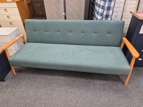 JOHN LEWIS ANYDAY Show Wood Click Clack 3 Seater Sofa Bed in Green - CS ...