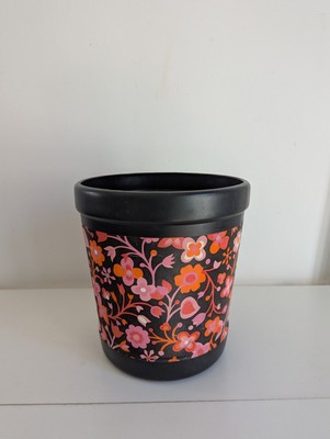 Vintage PLYSU Floral Waste Paper Bin Basket 1970s Prop Retro Plastic ...