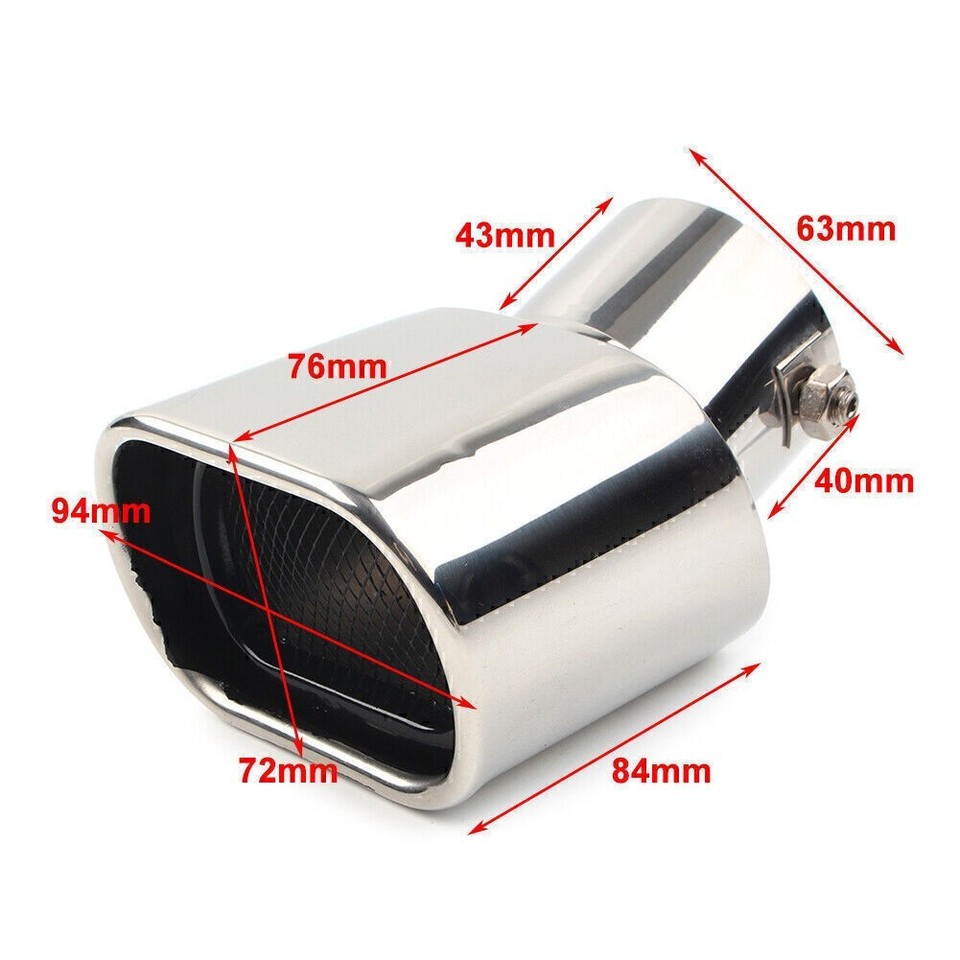 Car Stainless Steel Rear Exhaust Pipe Tail Muffler Tip Square ...