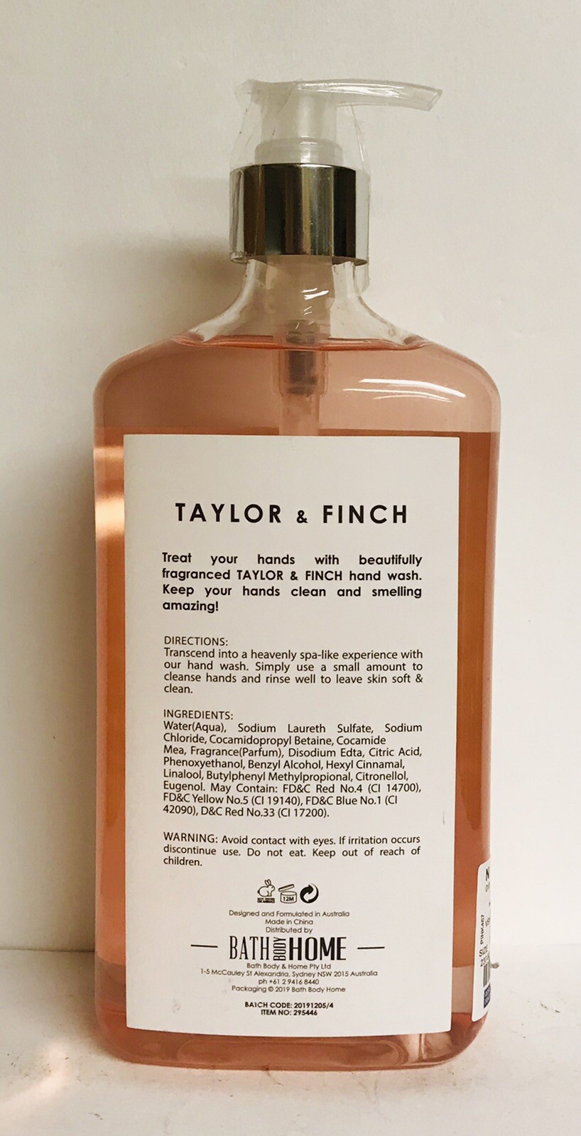 Taylor & Finch ~ Peony Moisturizing Hand Wash 24 fl oz /710 ml | eBay