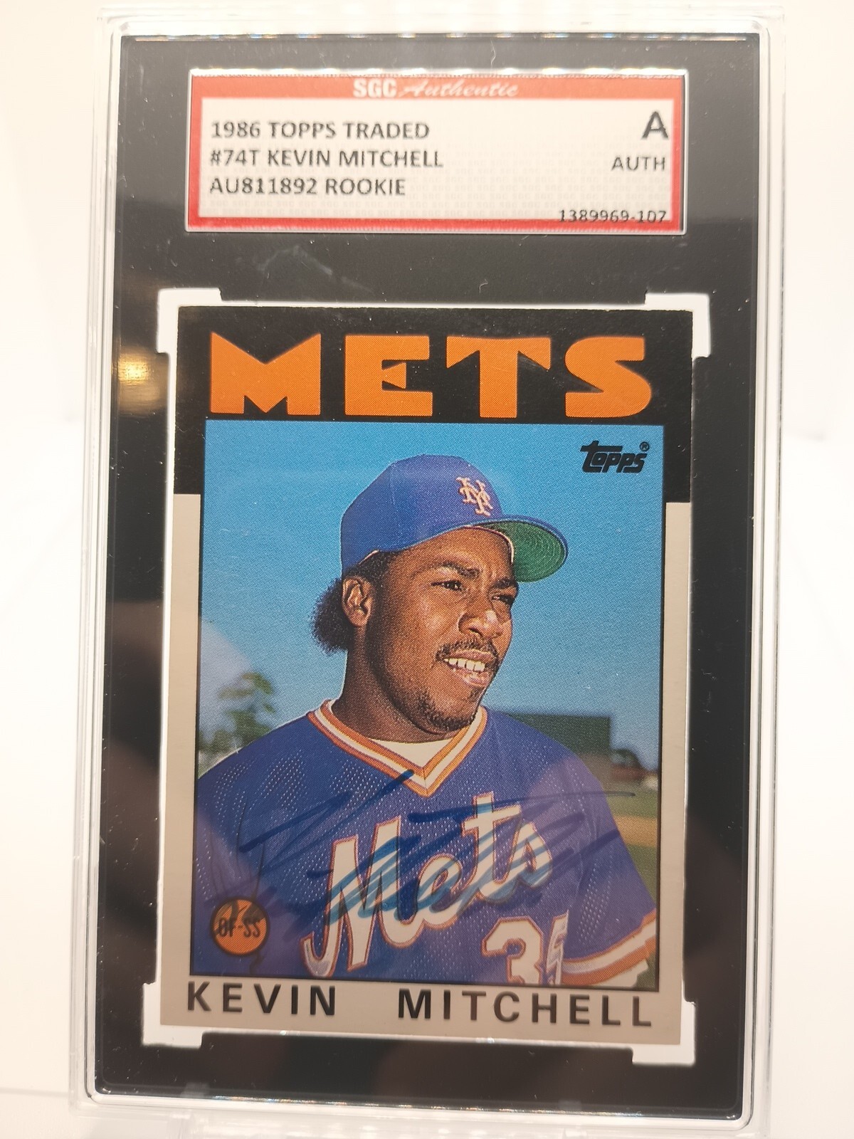 Kevin Mitchell 1986 Topps Traded Autograph RC Card #74T SGC Authentic ...
