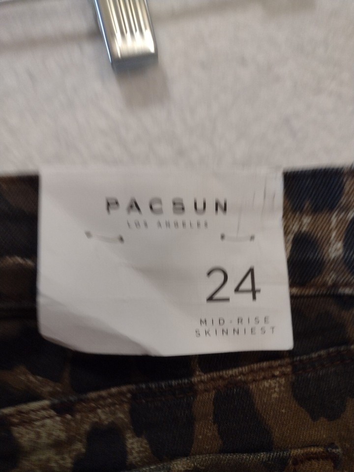 Women’s NWT Leopard Print PacSun Mid Rise Skinniest Jeans-Size 24. E | eBay