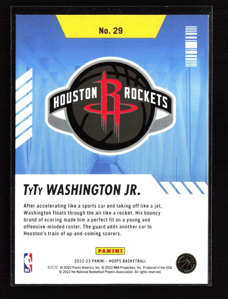 2022 Hoops Arriving Now #29 TyTy Washington Jr. Houston Rockets | eBay